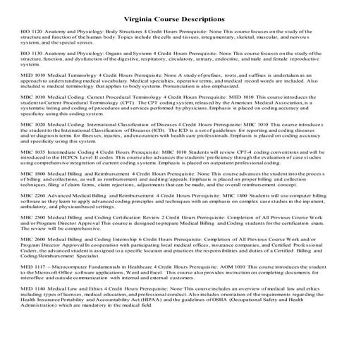 Virginia Course Descriptions | DOCX