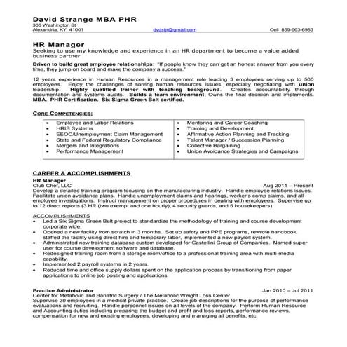 Dave Strange Resume | DOC