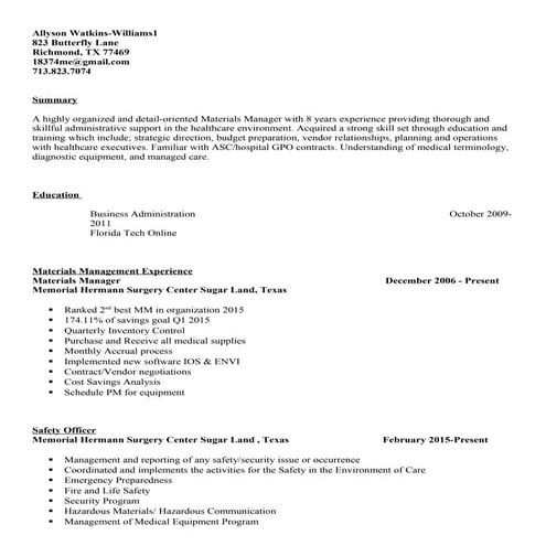 Ally resume update 2015.june 16 (1) | DOC