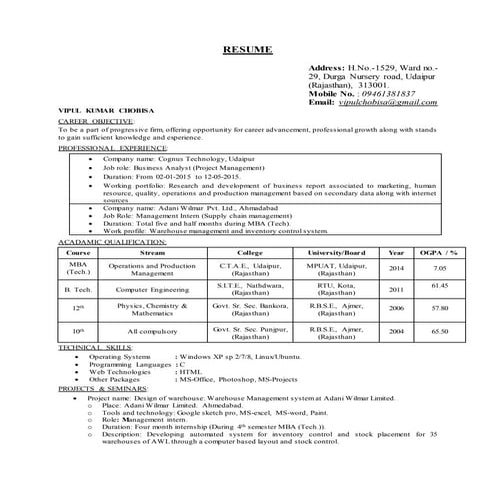 vipul resume | PDF