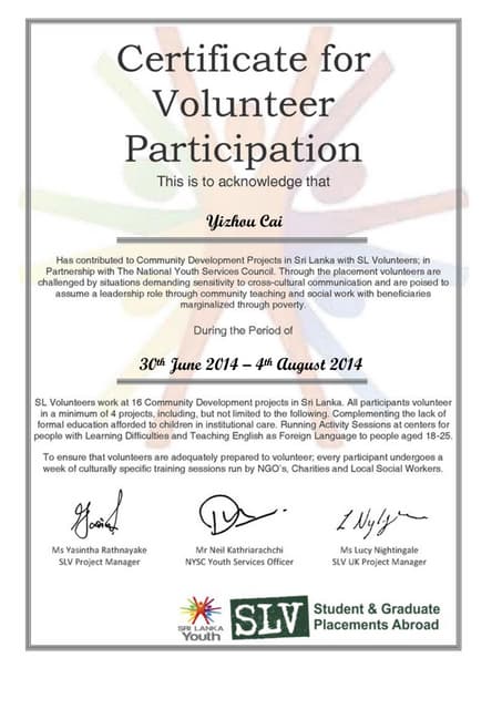 Yizhou Cai Samutthana Certificate | PDF