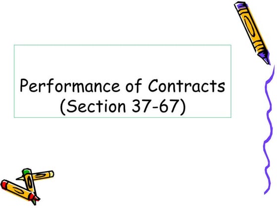 Performance of contract | PPT