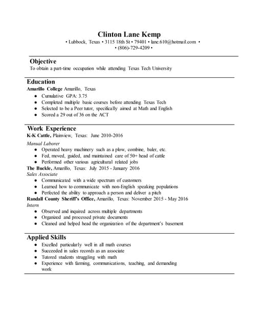 Resume MT III - TTU | DOCX