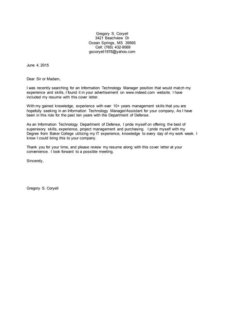 cover letter to use | PDF