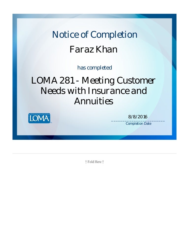 Loma Certificate