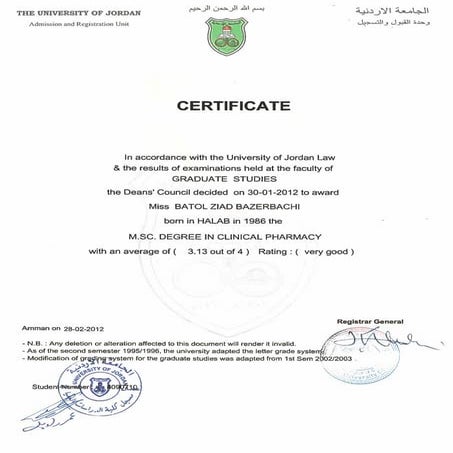 Uni Certificates | PDF