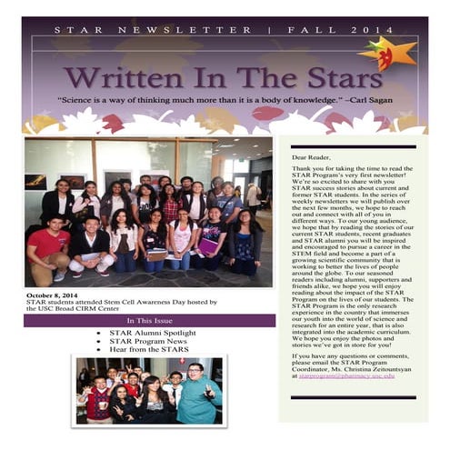 STAR Newsletter 1 | PDF