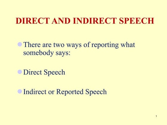 Powerpoint- Direct Speech | PPTX