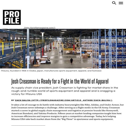 Josh Creasman is Ready for a Fight in the World of Apparel – Profile | PDF