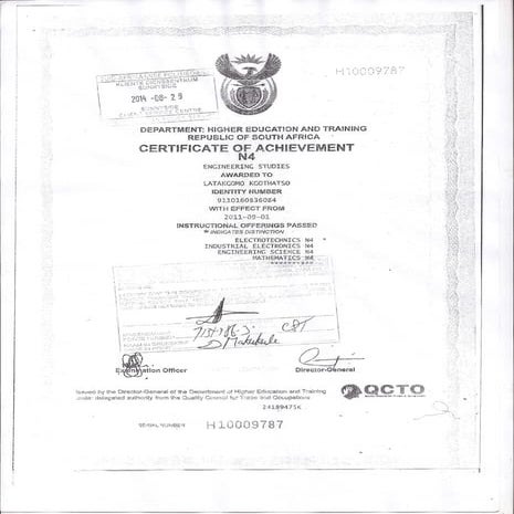 N4 Certificate | PDF