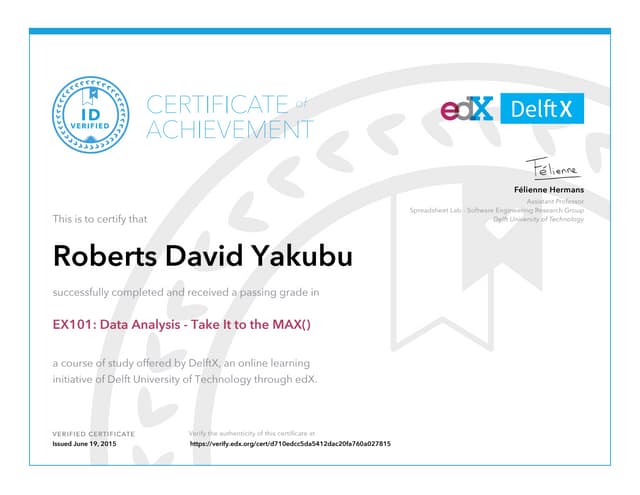Edx Verified Certificate