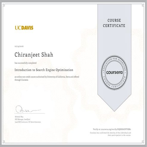 SEO certification from University of California, Davis | PPT