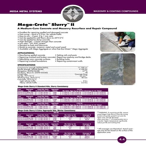 MEGA CRETE SLURRY II CATALOG PG | PDF