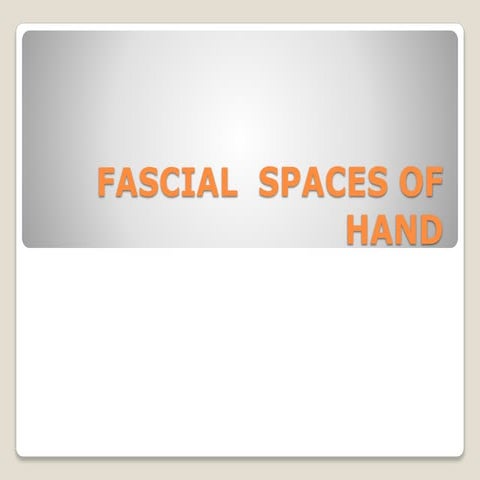 Spaces of Hand and Forearm | PPTX