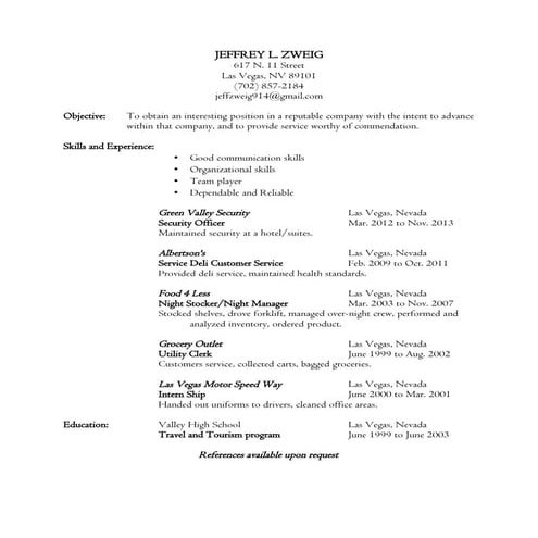 Jeffrey L Zweig Resume | PDF