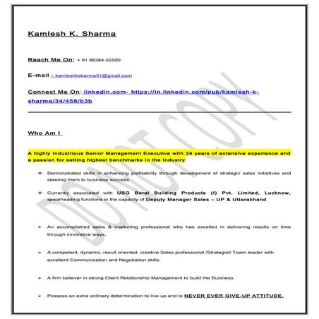 Kamlesh Sharma | DOC | Sales | Business