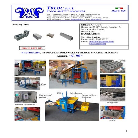 C90 concrete block making machine price list Bangladesh / India | PDF