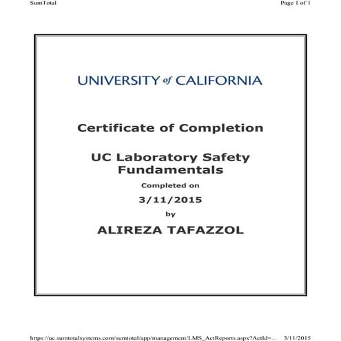 UC Laboratory Safety Fundamentals | PDF