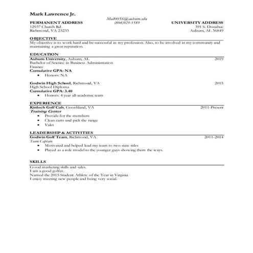 Mark Lawrence Resume | DOCX
