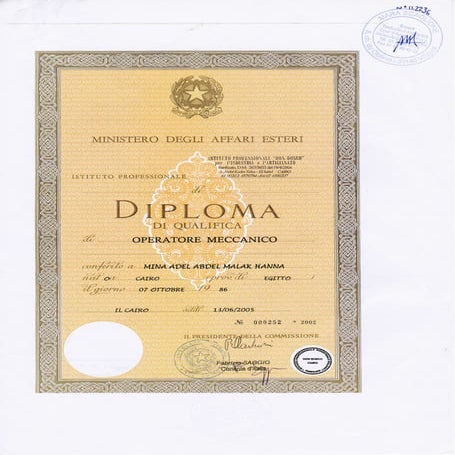 Italian certificate 1 | PDF