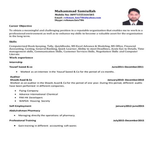Muhammad Samiullah CV | PDF