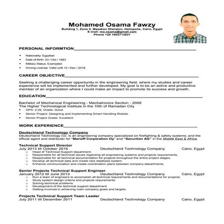 Eng. M.Osama C.V. October 2016) | DOC | IT and Internet Support | Internet