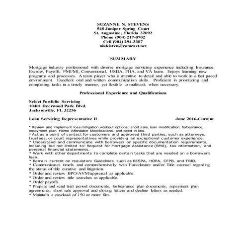 SUZANNE N. Stevens Resume 2016 | PDF