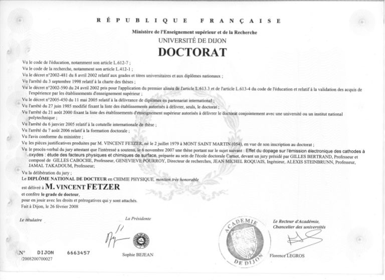 2008 02 28 Diplôme de thèse de doctorat