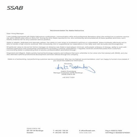 Letter of Reccomendation | PDF