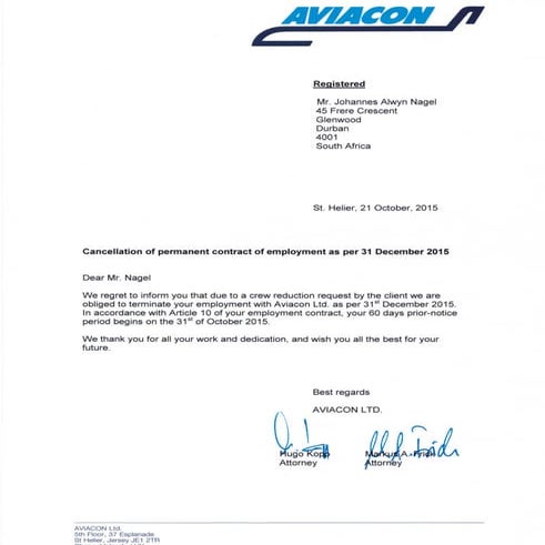 AMS Termination Letter | PDF