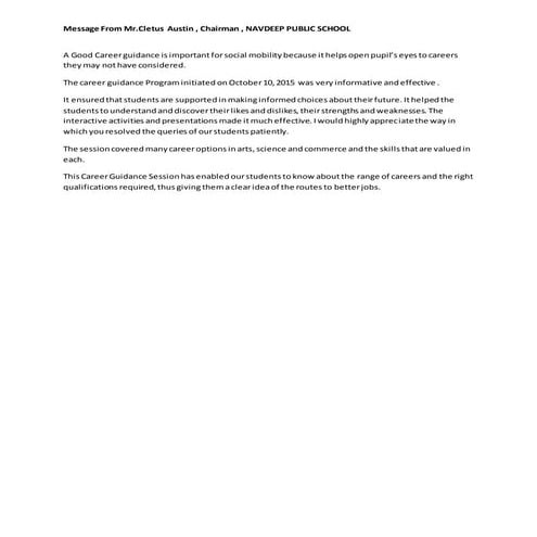 Message from Mr. Cletus | DOCX