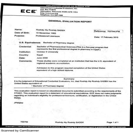 ECE certificate | PDF