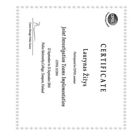 Joint Investigation Teams Implementation Certificate | PDF