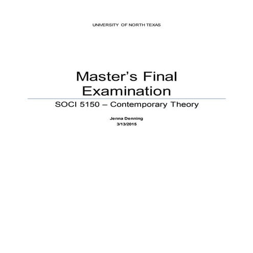 Theory Final Examination | PDF