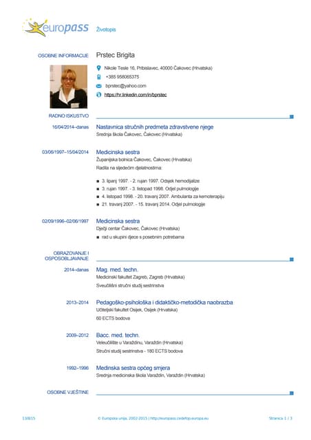 Cv evropski-format | DOC