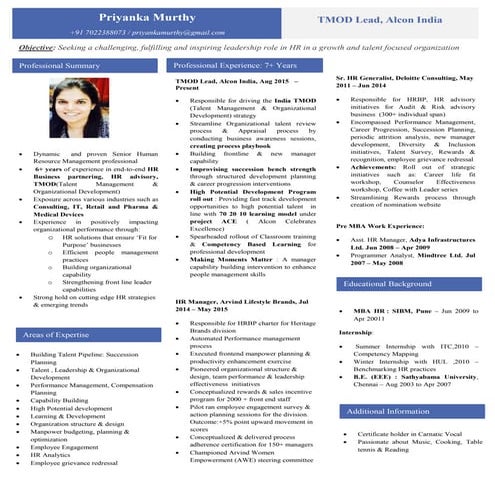 Priyanka Murthy Resume 2016 | PDF