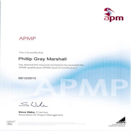 APM exam Award Certificate_2013 | PDF