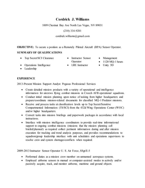 Cliff H Boutwell Resume 2015 OPS | PDF