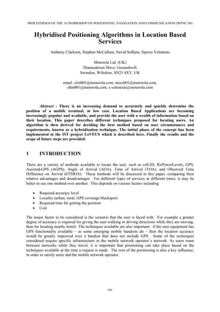 Novel Position Estimation using Differential Timing Information for ...