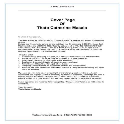 cv of thato catherine masala | DOCX