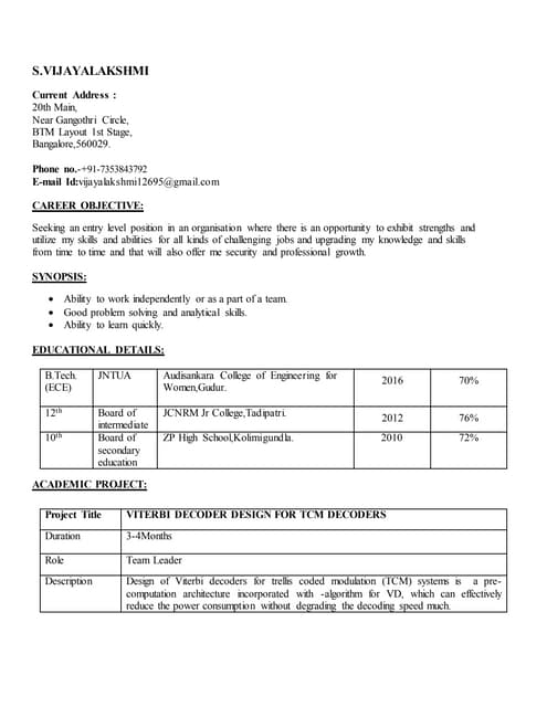 SIMPLE RESUME FORMAT | DOCX