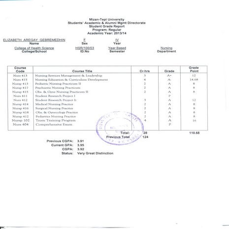 last grade report | PDF