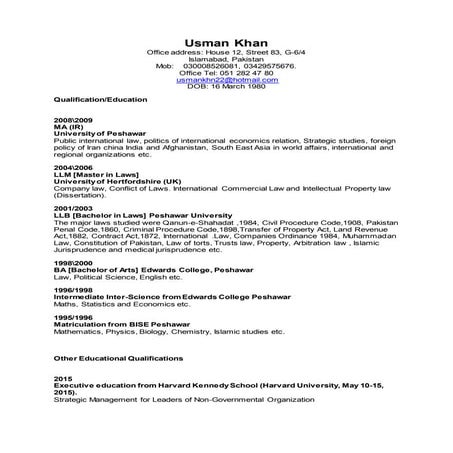 CV Usman Khan | DOCX