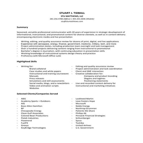 Thomas Hibbler Broadcasting Resume | DOCX