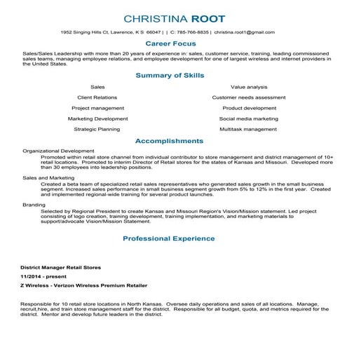 Christina Root Resume2 doc | PDF | Business Administration | Business