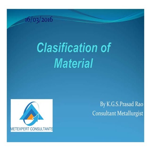 classification of metals -MEC 1 | PDF