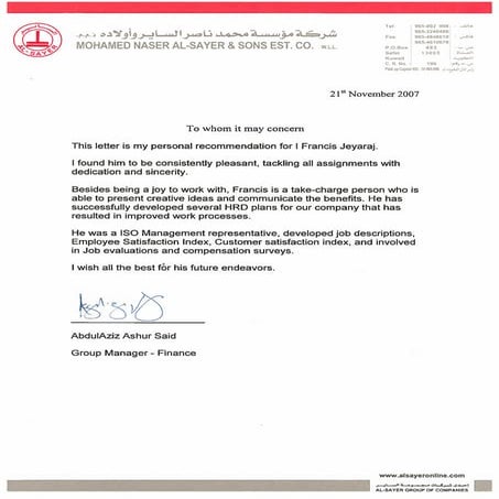 Reference Letter by CFO_ASG | PDF