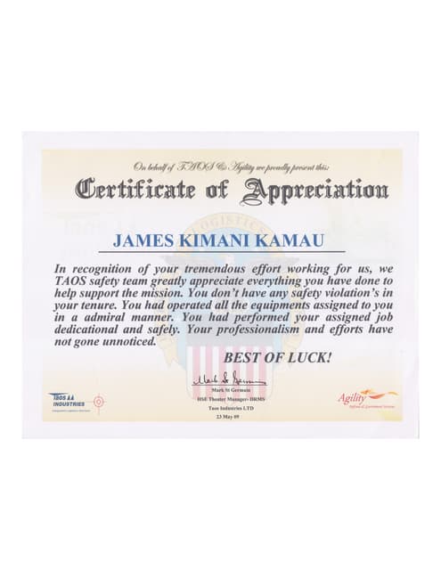 RECOGNITION CERT OF APPRECIATION | PDF