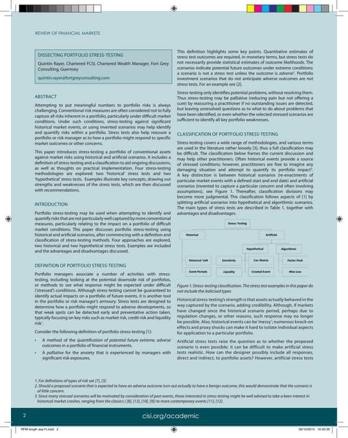Stress testing & sensitivity Analysis -Requirements and methods | DOCX
