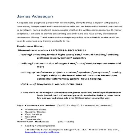James Paton CV (1) | PDF